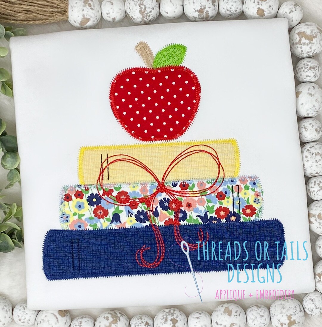 Back to School Applique With/without Bow - Back to School Applique ...