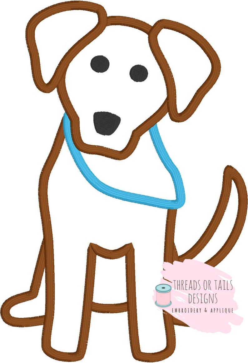 Dog Applique Dog Satin Stitch Applique Design Boy Dog - Etsy