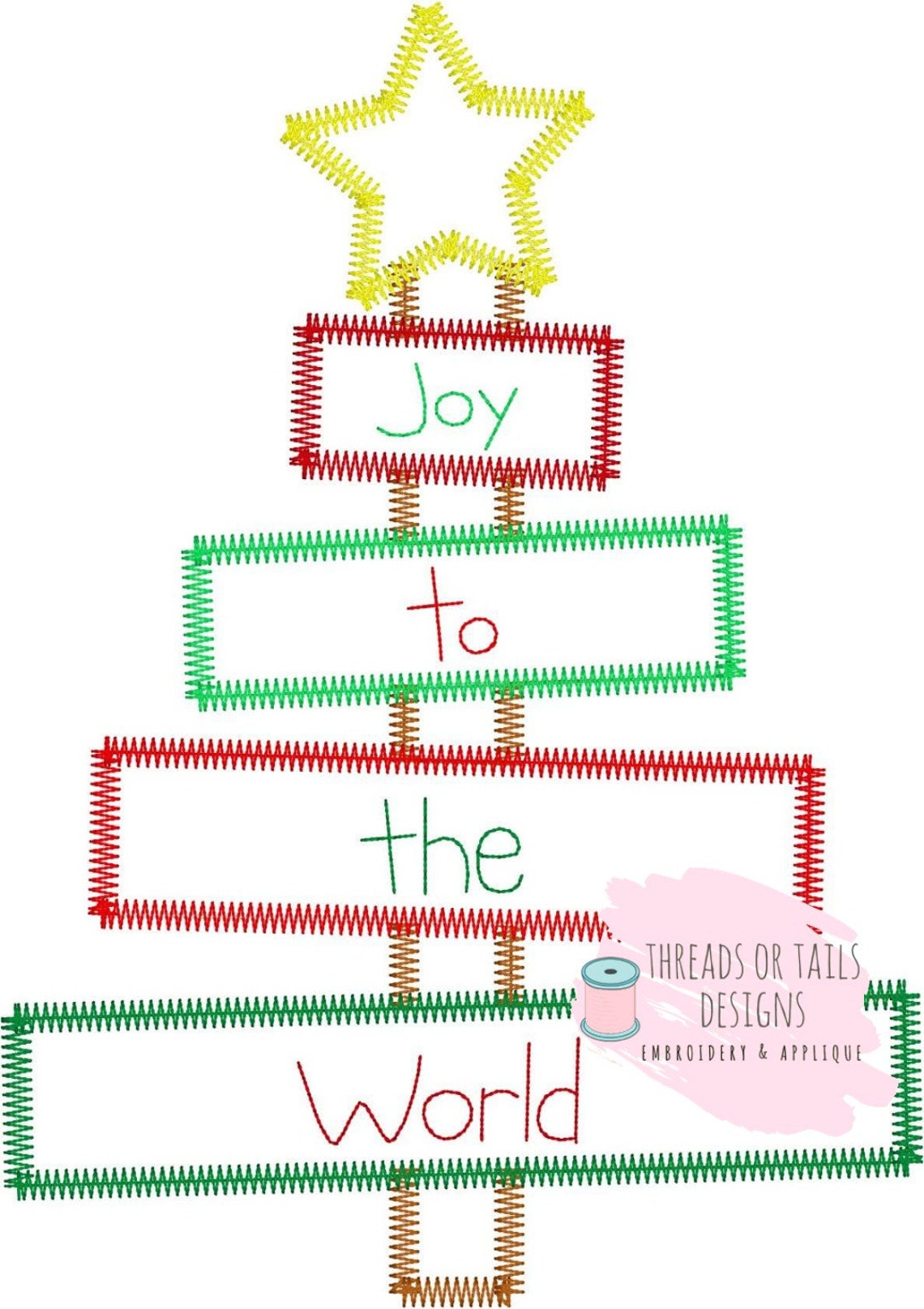 Zig Zag Christmas Tree Applique Christmas Tree Applique - Etsy