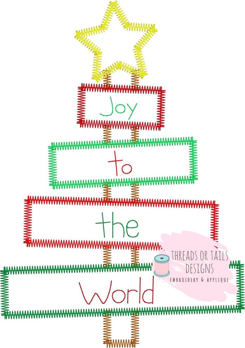 Zig Zag Christmas Tree Applique - Christmas Tree Applique Design ...