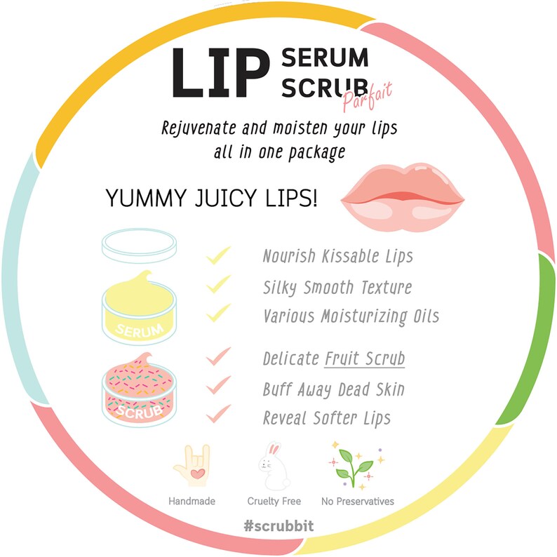 Yummy Lips 2 in 1 : Lip Scrub & Serum Caramel Apple Lip | Etsy
