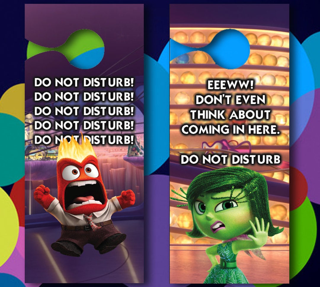 Inside Out - Anger and Disgust - Do Not Disturb Door Hanger - Etsy