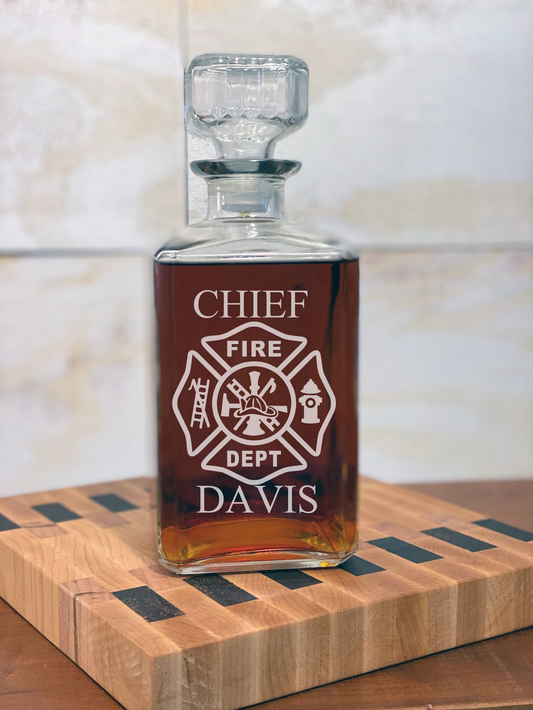 Personalized Engraved Fireman Whisky Decanter Bourbon Scotch - Etsy