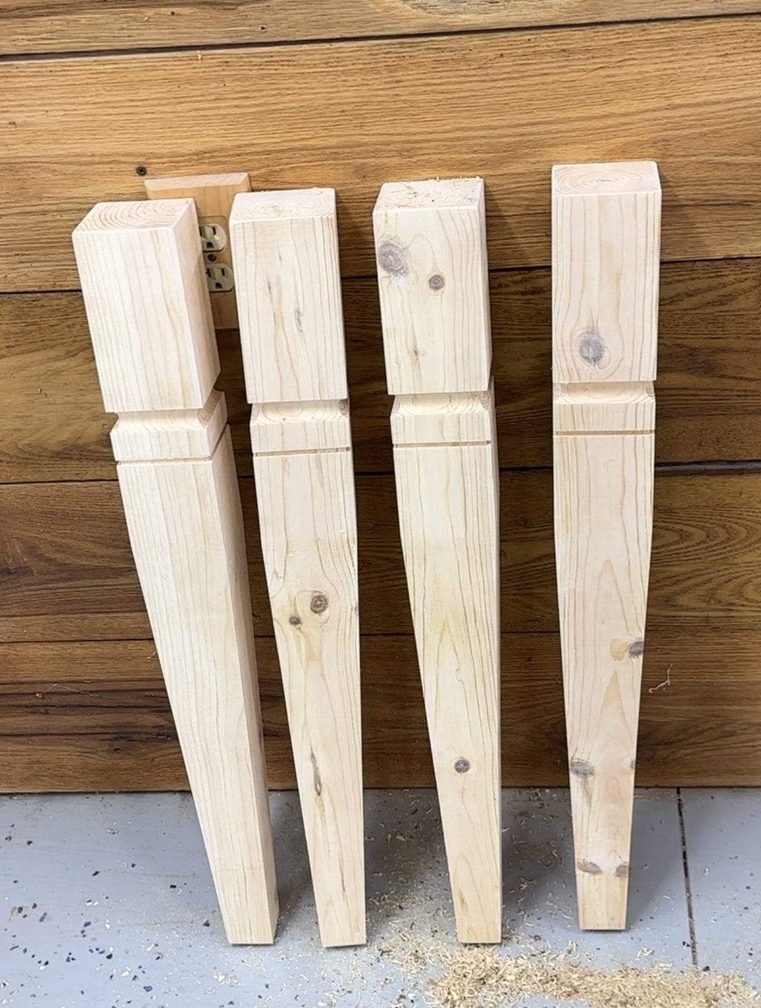 Tapered Mission Dining Table Legs (rustic Pine) - Etsy