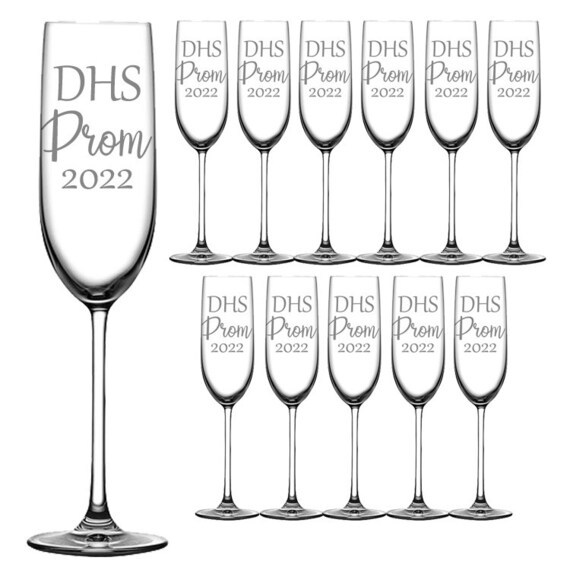 High School Prom Toasting Glass Flutes Set of 12 Winter - Etsy