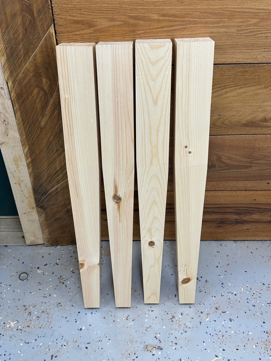 Tapered Dining Table Legs (rustic Pine) Bench Legs - Etsy