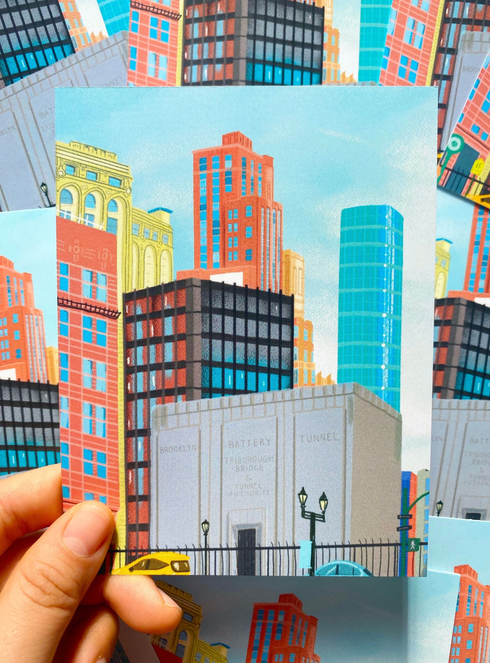 NYC Vibe Illustration Postcard Pack of 5 New York City - Etsy