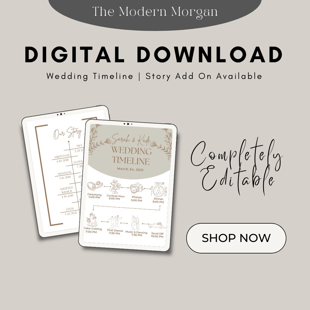 Beige Minimalist Wedding Timeline - Etsy