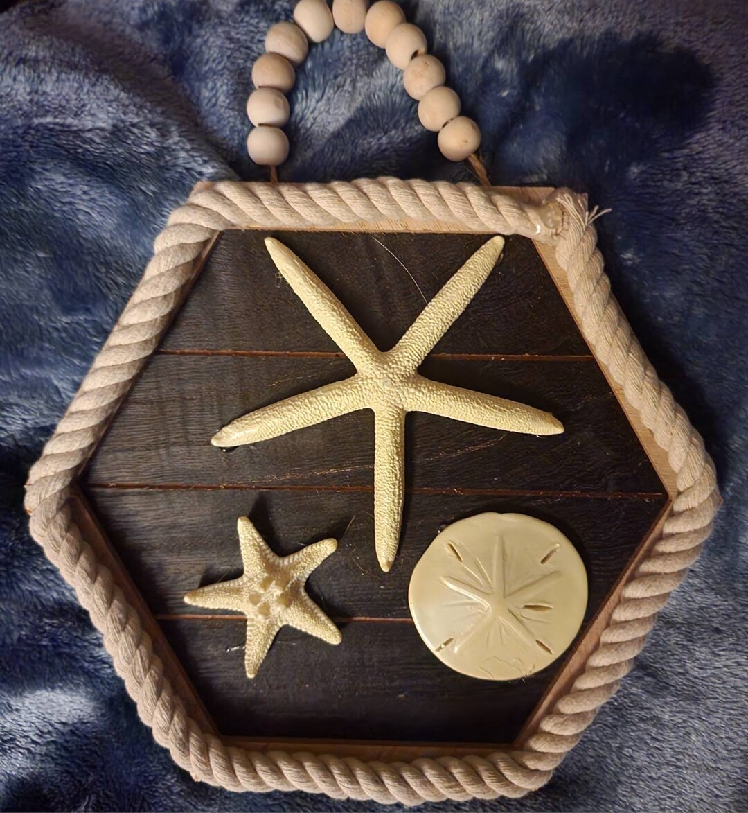 Ocean Shells on Wood Plank Octagon Shape - Etsy