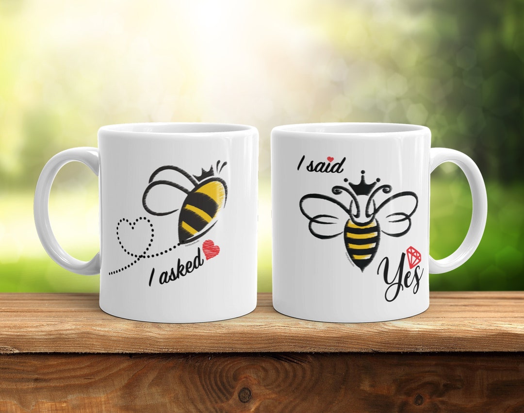 Personalized Engagement Mugs I Asked I Said Yes Matching Couple Mugs ...