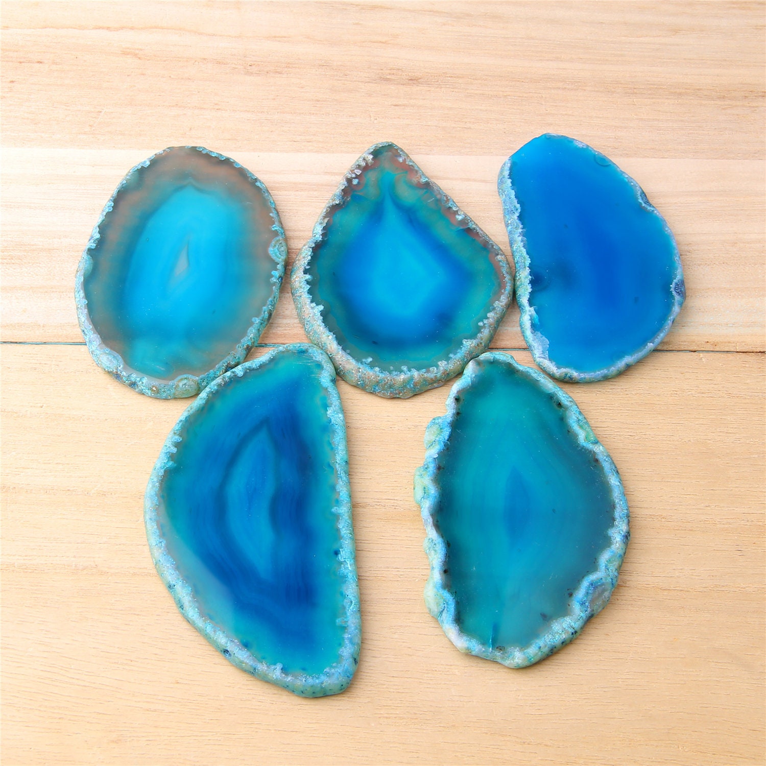 Genuine Agate Slice Blue Agate Geode Slice Wedding Place Name | Etsy