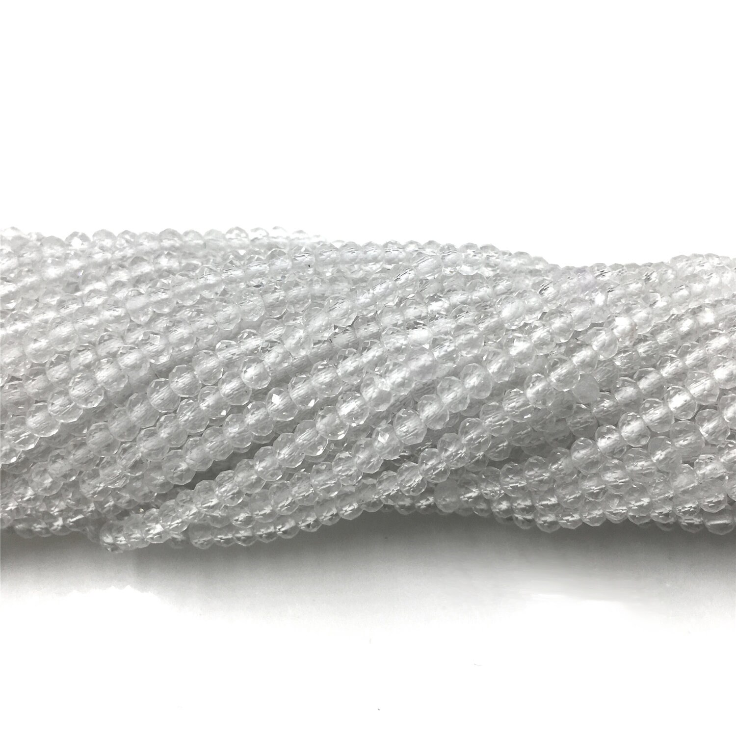 15.5 Natural Clear White Crystal Micro-faceted Beads | Etsy