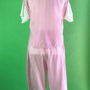 Vintage 80s Pink and White Striped Pajama Set - Size Medium | Valentine ...
