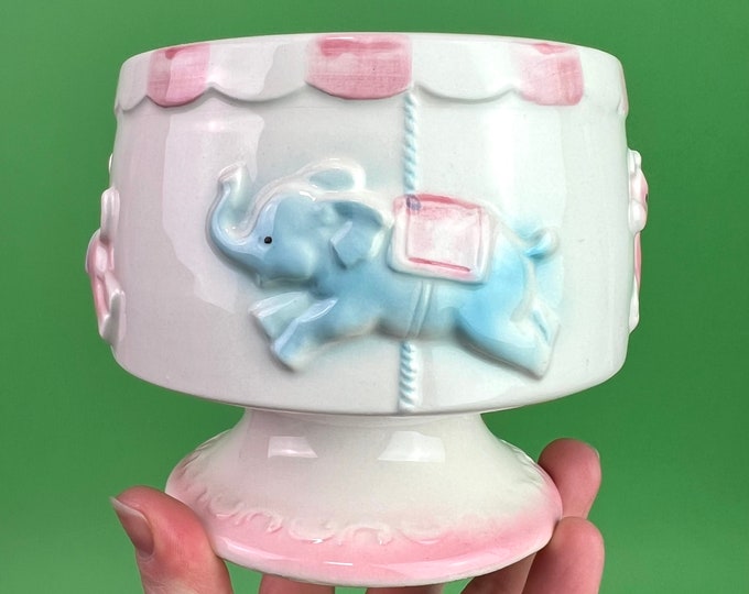 Vintage Relpo Carousel Planter | Pastel Circus Animal Planter | Vintage ...