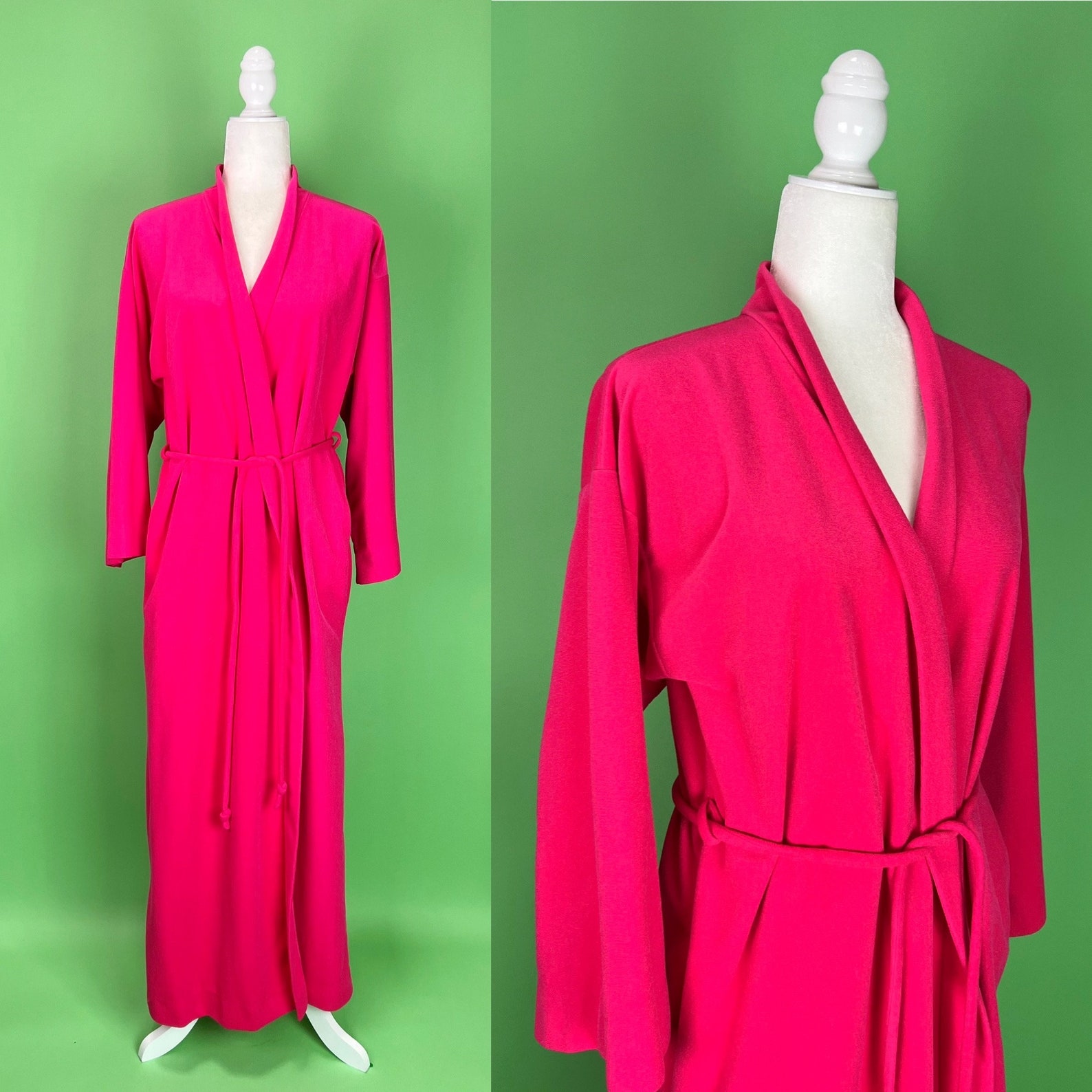 Vintage Hot Pink Valentine's Day Robe One Size Barbie Pink Robe Vintage ...
