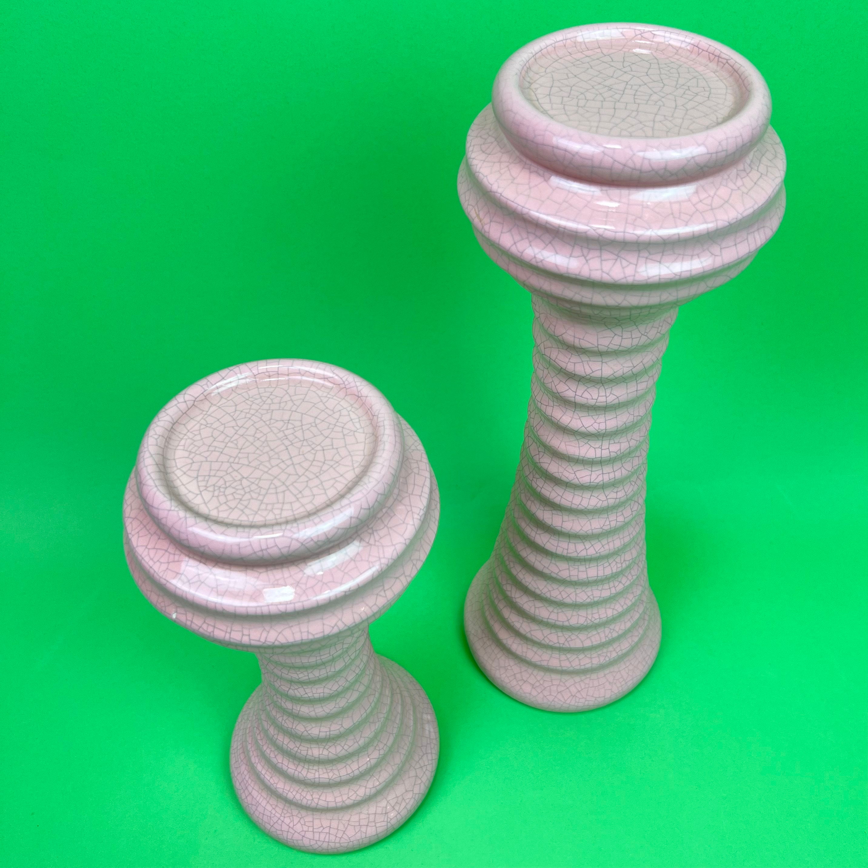 Rare Vintage 80s Jaru Postmodern Pink Crackle Ceramic Candle - Etsy