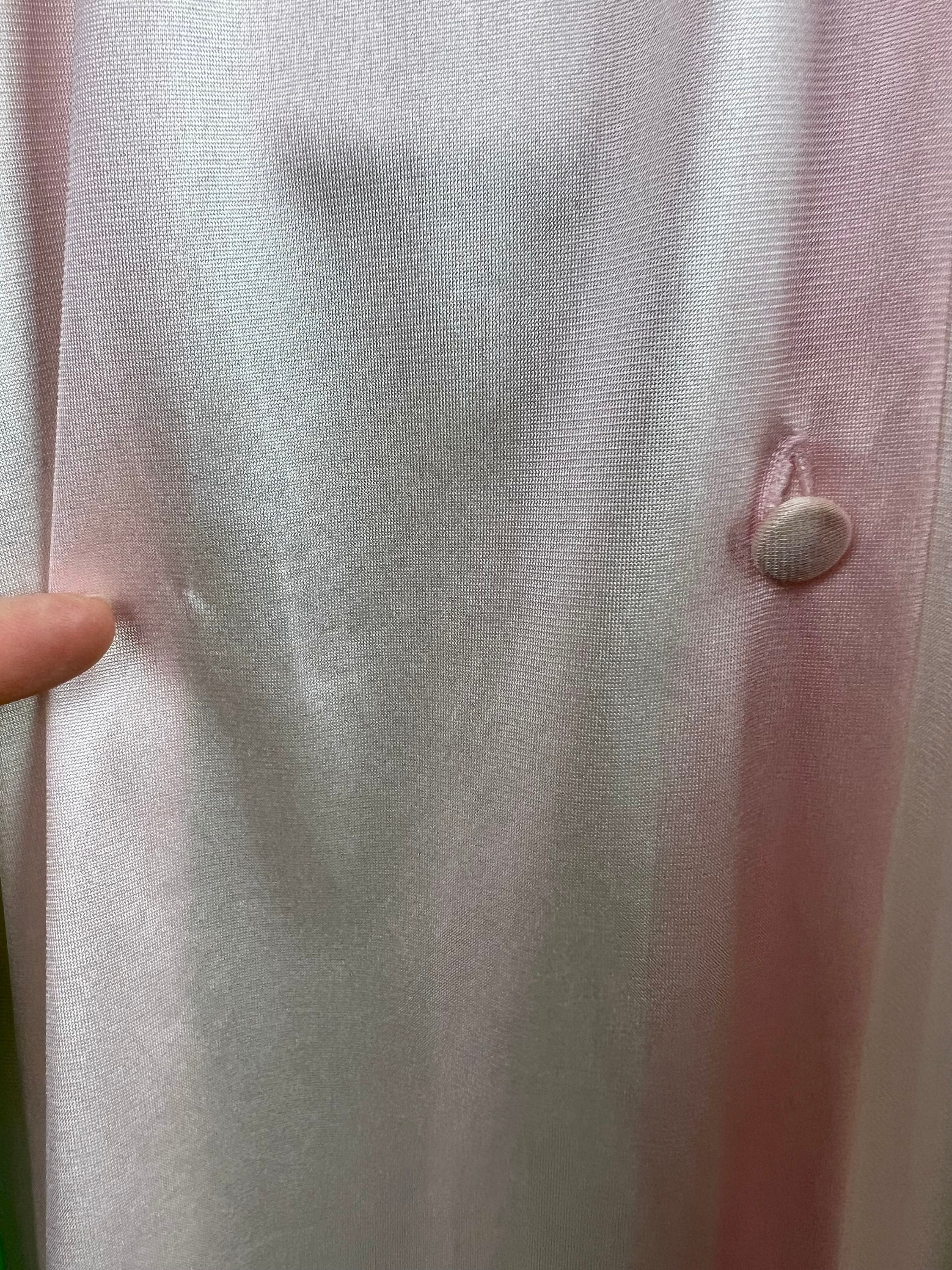 Vintage Vanity Fair Pastel Pink Floral Embroidered Button-up Nightgown ...
