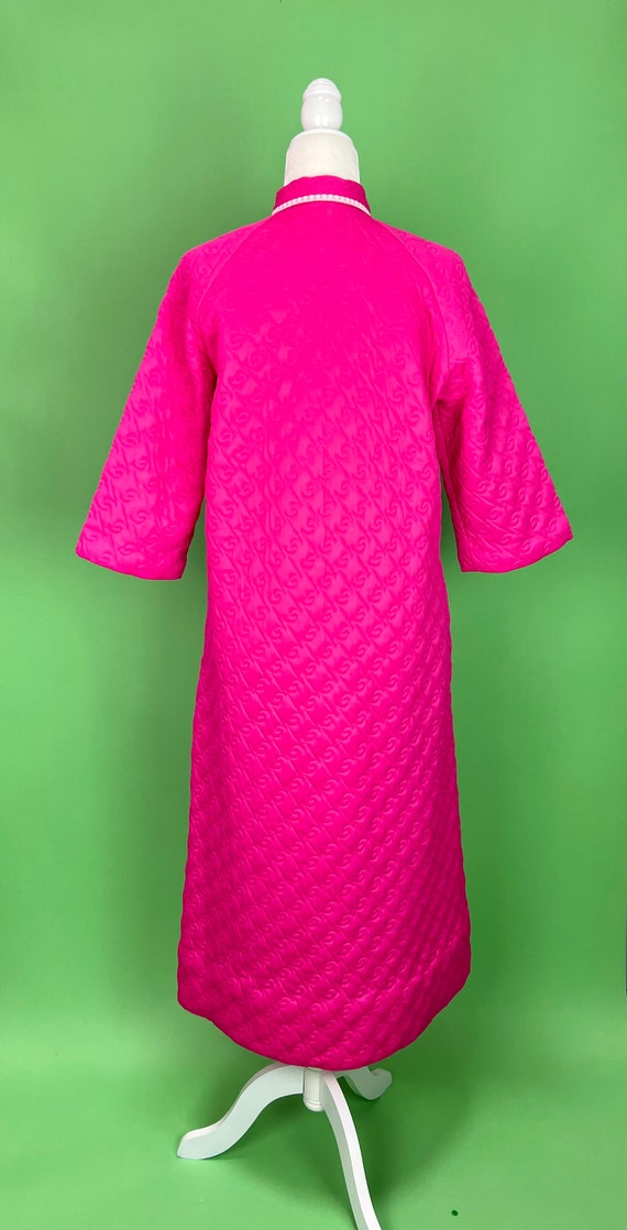 Vintage Bubblegum Pink Quilted Robe Dressing Gown - S… - Gem