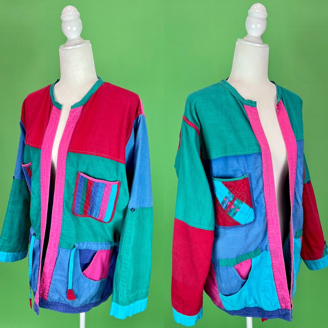 Vintage Reversible Colorblock Jacket Size Large 1980s/90s Color Block ...