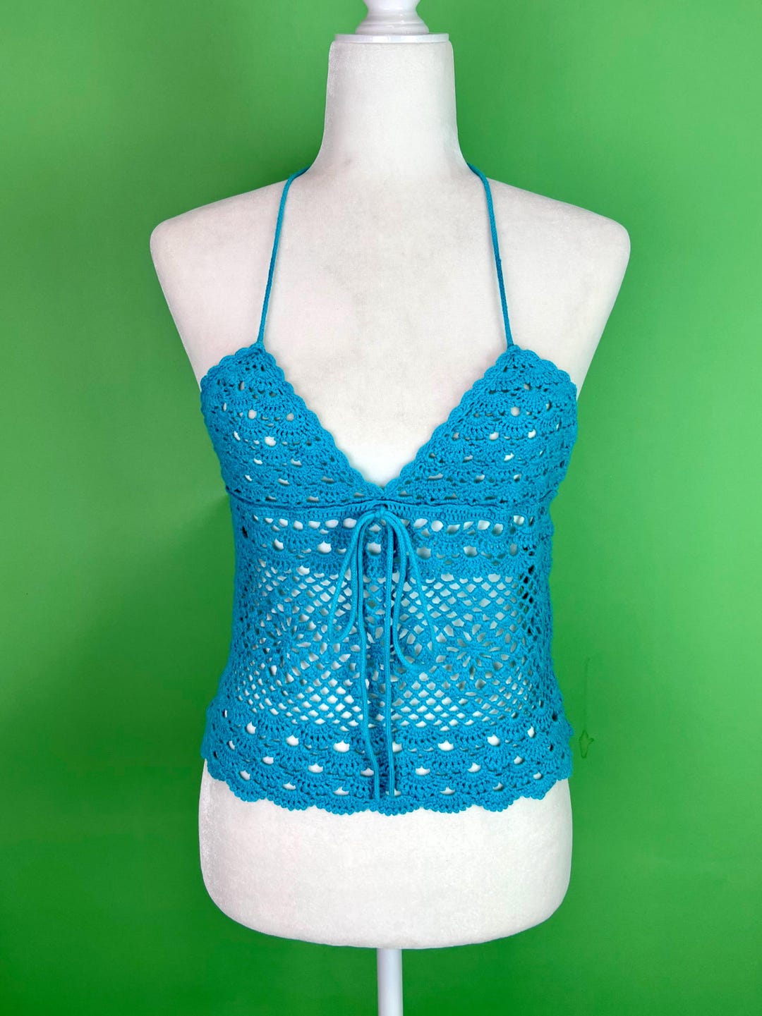 Vintage 90s Delia's Blue Crochet Halter Top - Size XS/S | Delia's 90s ...