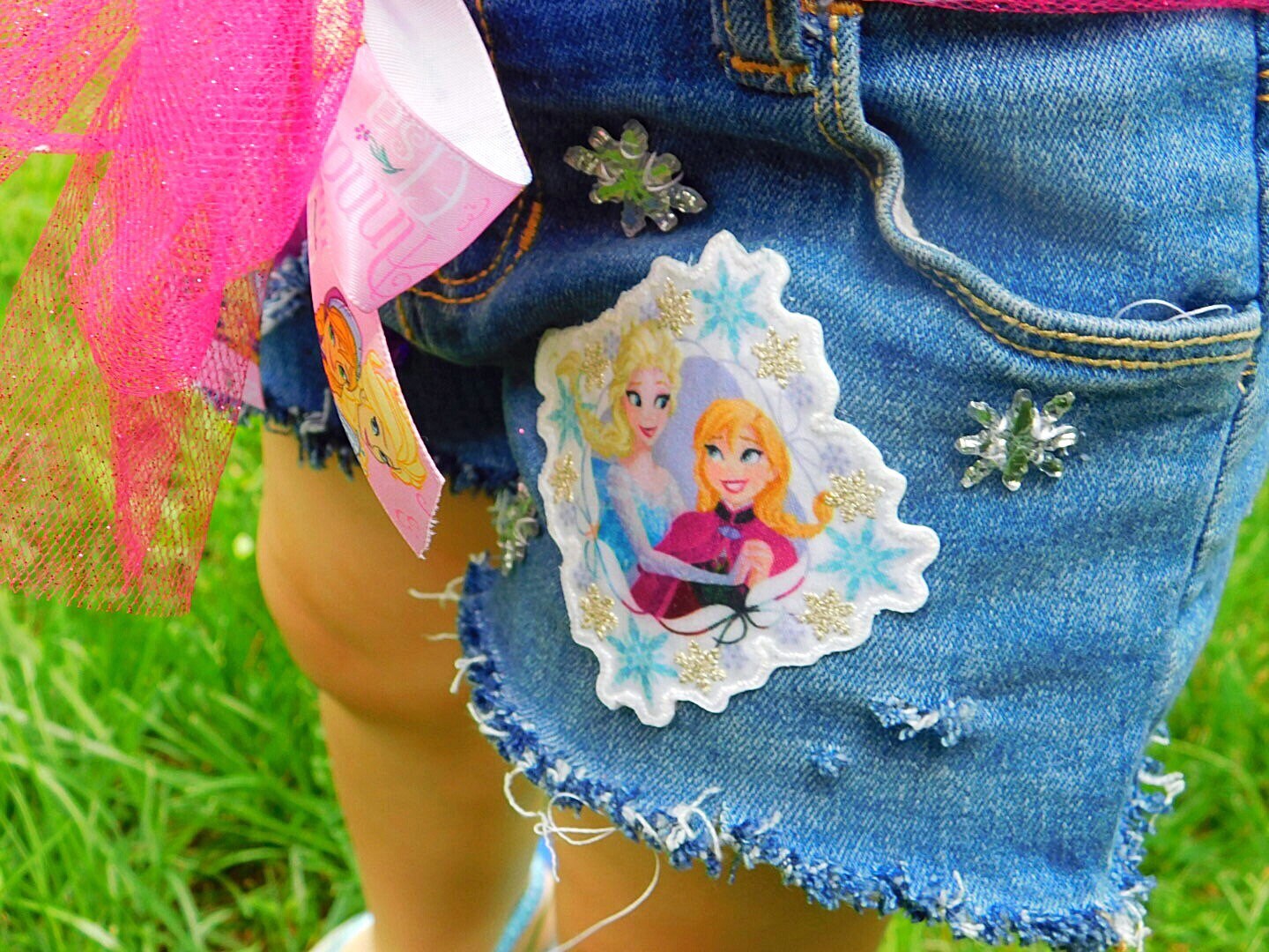 Elsa and Anna Shorts Frozen Jeans Ripped Shorts Disney Jeans | Etsy