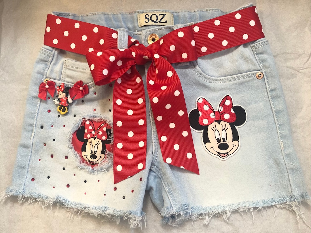 Minnie Mouse in Red Clothes for Girls Minnie Jean Shorts for Baby, and ...