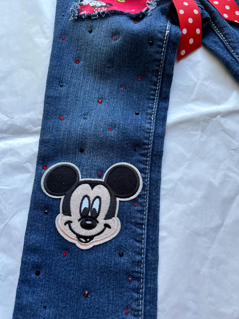 Mickey and Minnie Mouse in Red Clothes for Girls Mickey Minnie Jean or ...