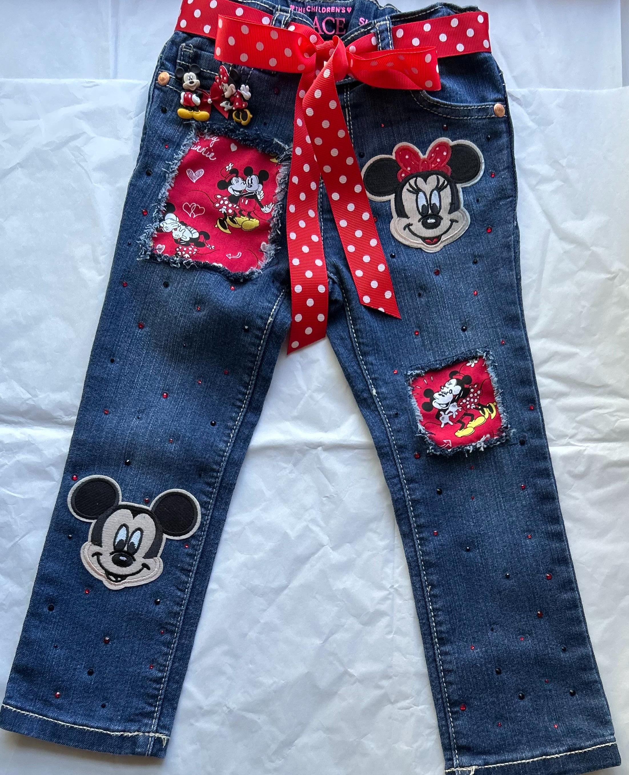 Mickey and Minnie Mouse in Red Clothes for Girls Mickey Minnie Jean or ...