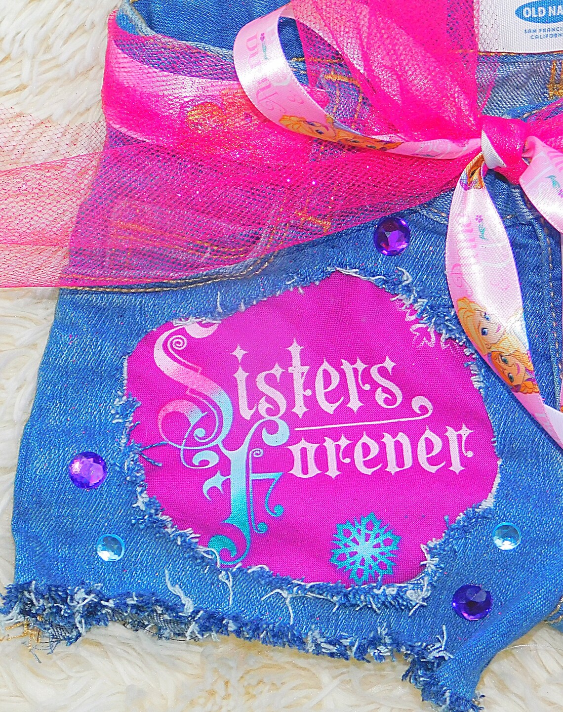 Elsa and Anna Shorts Frozen Jeans Ripped Shorts Disney Jeans | Etsy