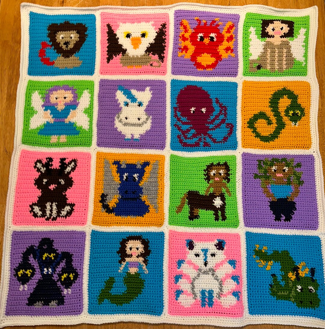 Mythical Creatures Baby Blanket - PATTERN ONLY - Etsy