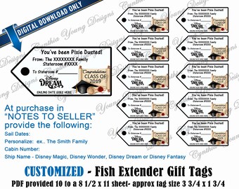 Fish Extender Gift Tags Customized With YOUR Personal | Etsy