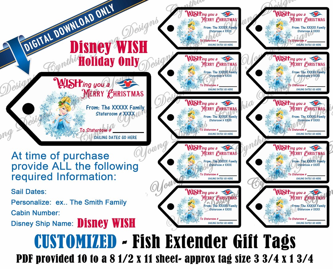 Fish Extender Gift Tags Customized With YOUR Personal Information ...