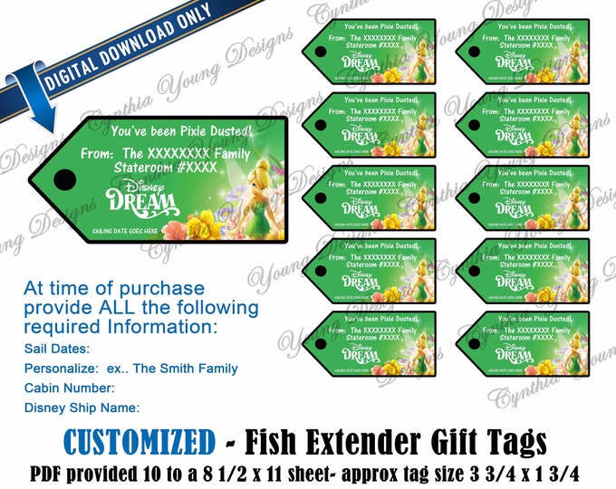 Fish Extender Gift Tags Customized With YOUR Personal - Etsy