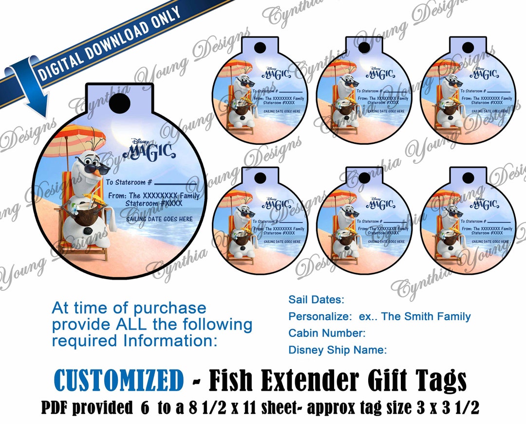 Fish Extender Ornament Gift Tags Customized With YOUR Personal ...