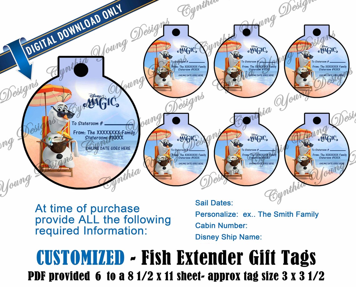 Fish Extender Ornament Gift Tags Customized With YOUR - Etsy