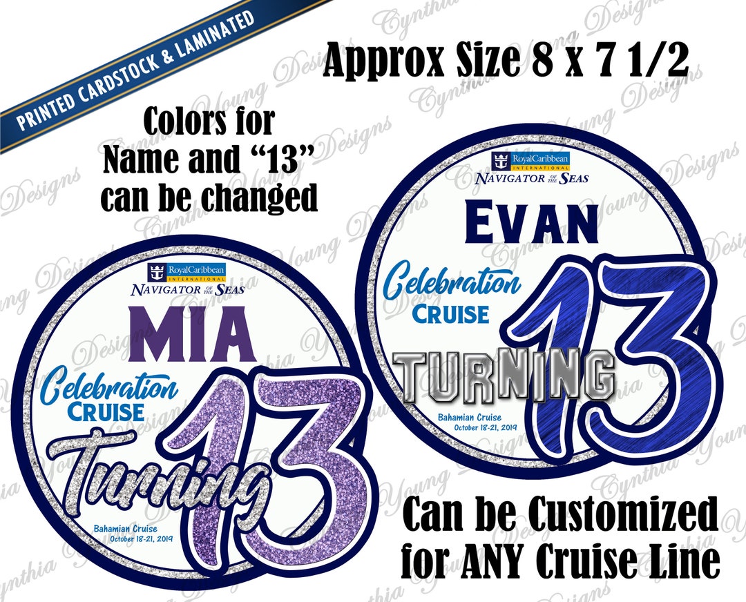 Cruise Door Magnet | "turning 13" Birthday Cruise Magnet | Cabin Cruise ...