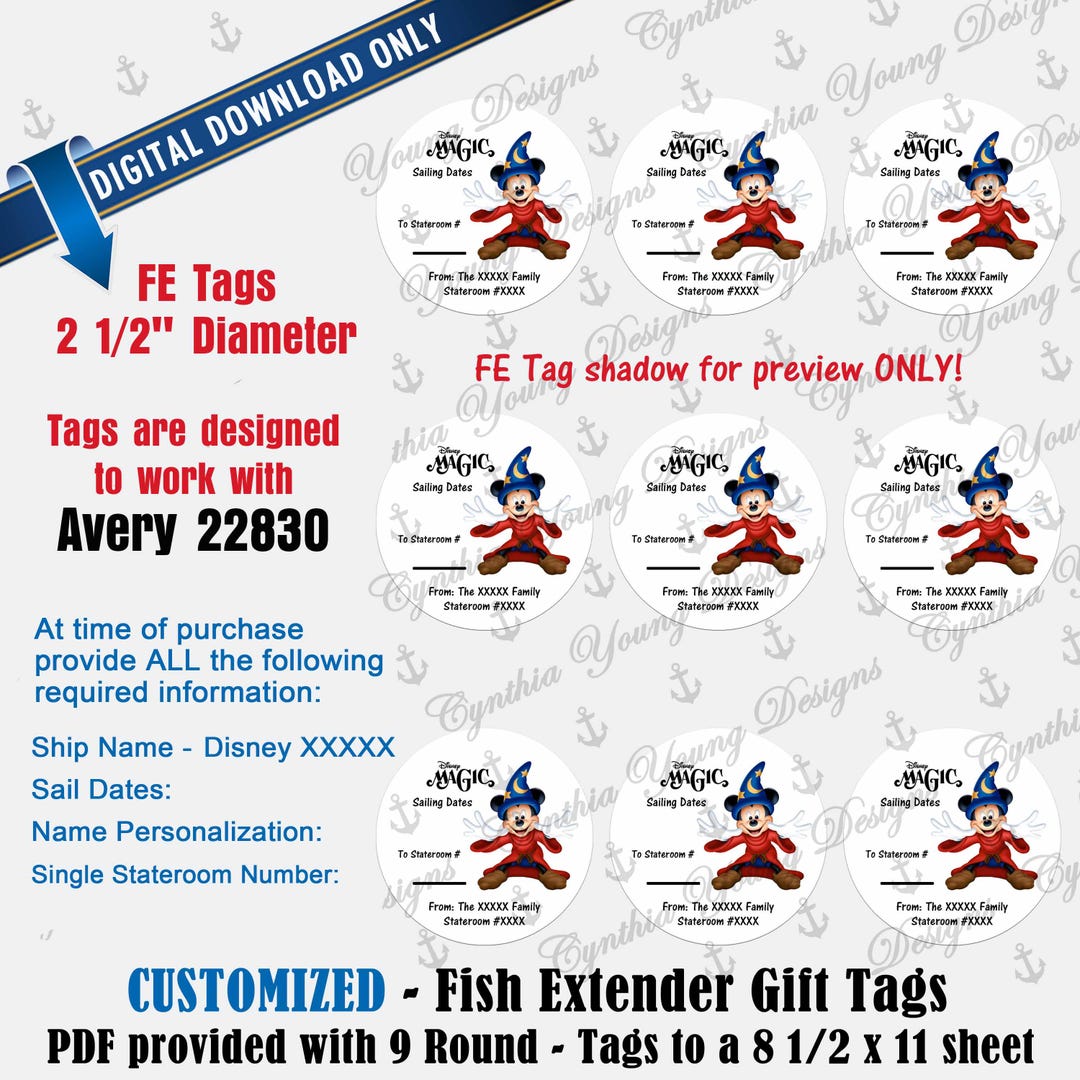 Fish Extender Gift Tags| Avery Product 22830 Round Peel & Stick Labels ...