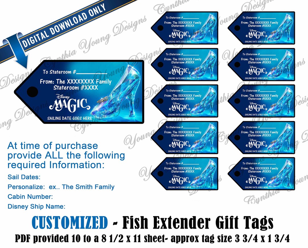 Fish Extender Gift Tags Customized With YOUR Personal Information Not ...