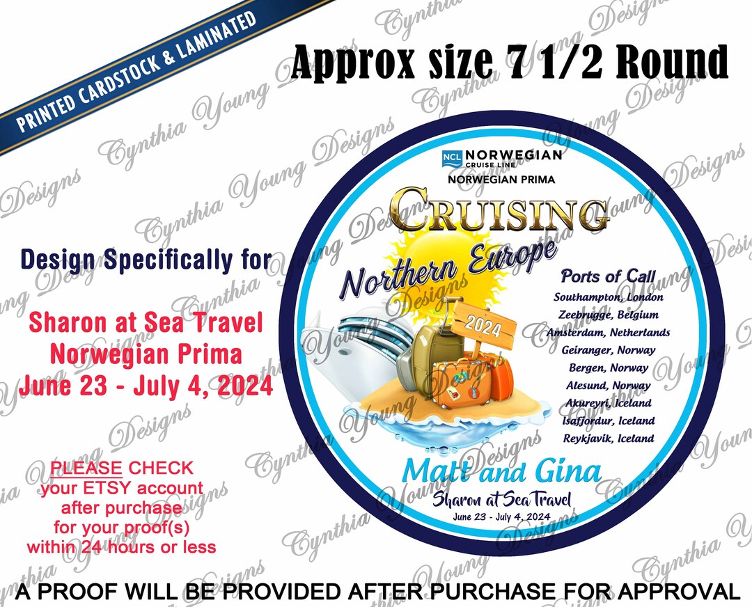 Cruise Door Magnet Round Stateroom Magnet Cruising Northern European ...