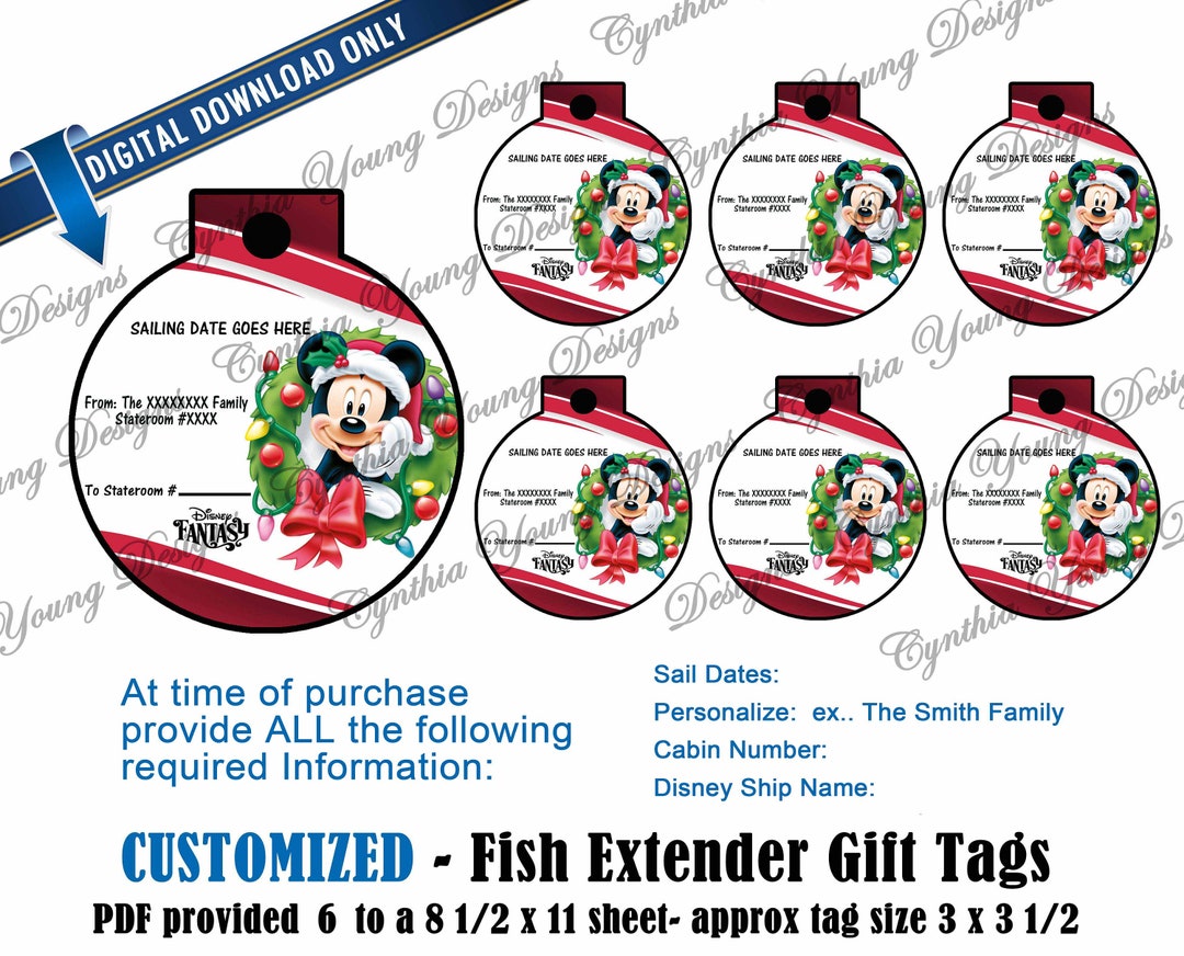 Fish Extender Ornament Gift Tags Customized With YOUR Personal ...