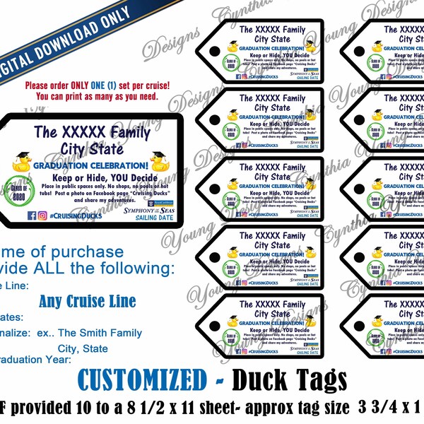 Graduation Duck Tag - Etsy