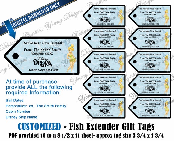 Fish Extender Gift Tags Customized With YOUR Personal - Etsy