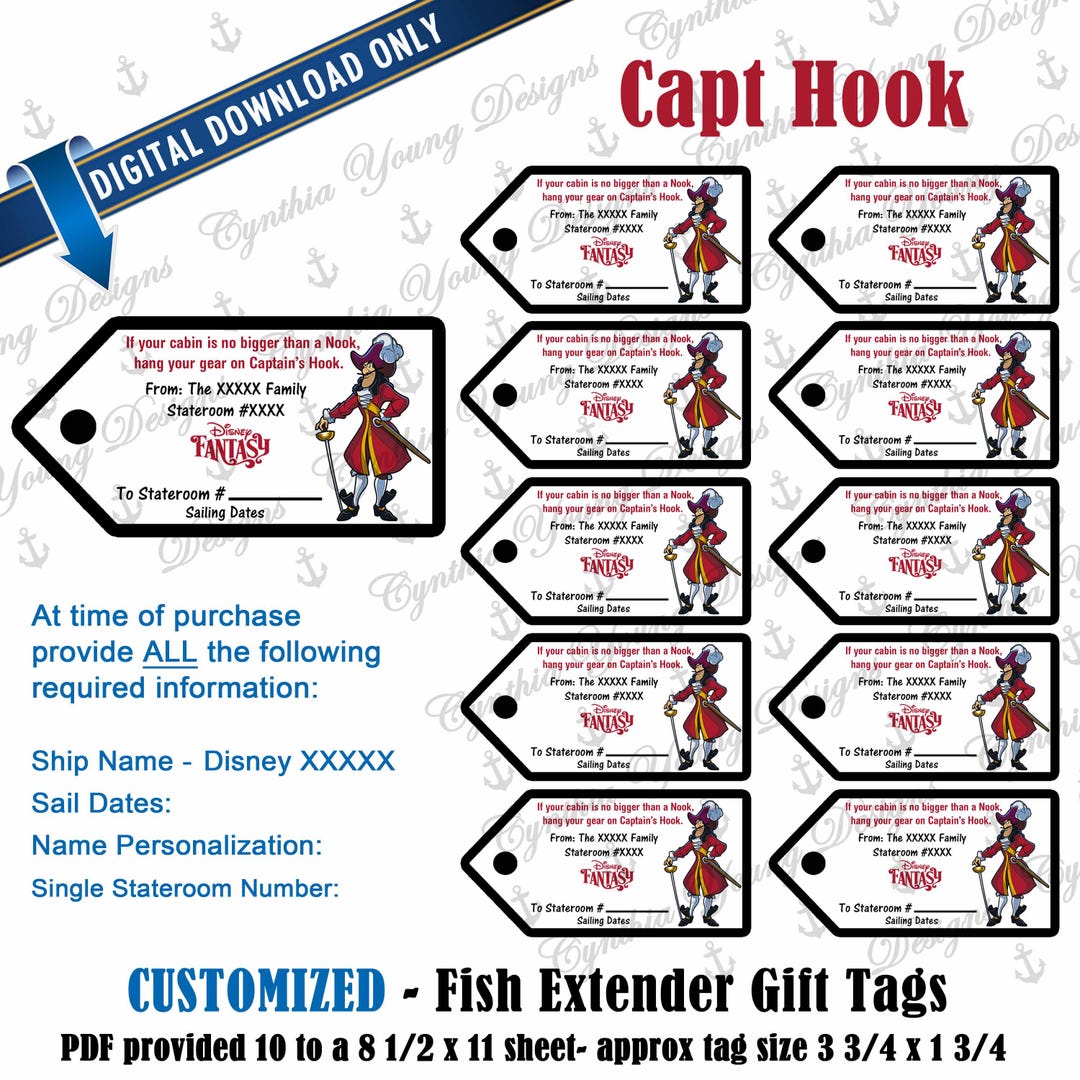 Fish Extender Gift Tags| Customized With YOUR Personal Information ...