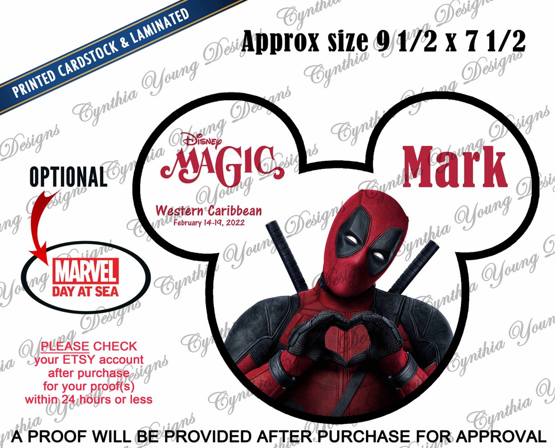 Cruise Door Magnet Stateroom Door Mickey Ears Deadpool Magnet Deadpool ...