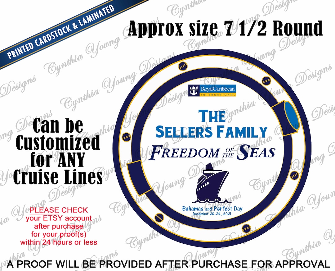 Cruise Door Magnet Porthole Stateroom Cruise Door Magnet Royal ...