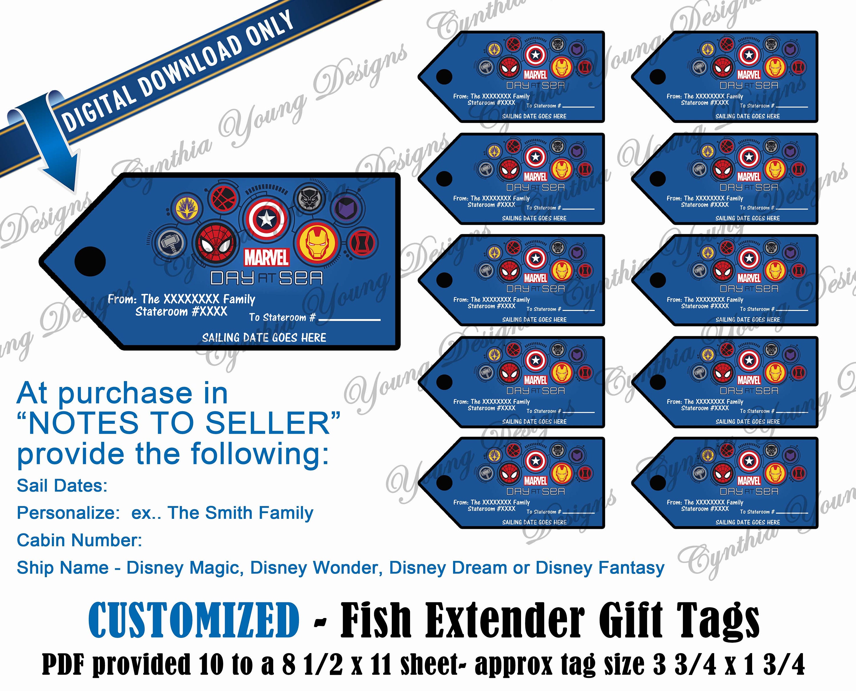 Fish Extender Gift Tags Customized With YOUR Personal | Etsy