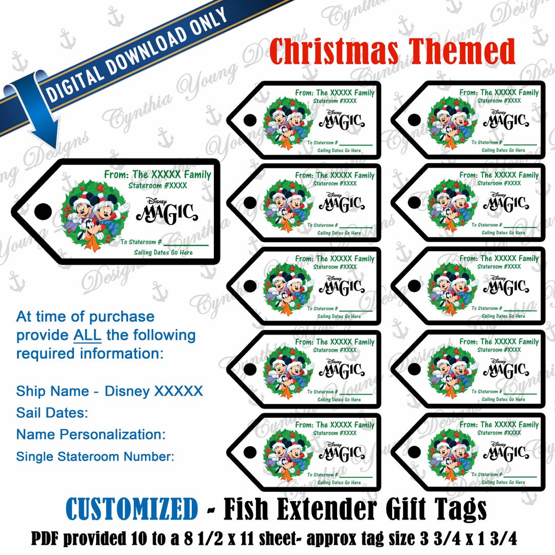 Fish Extender Gift Tags| Customized With YOUR Personal Information ...
