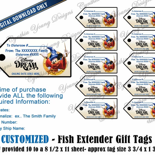 Fish Extender Gift Tags Customized With YOUR Personal - Etsy
