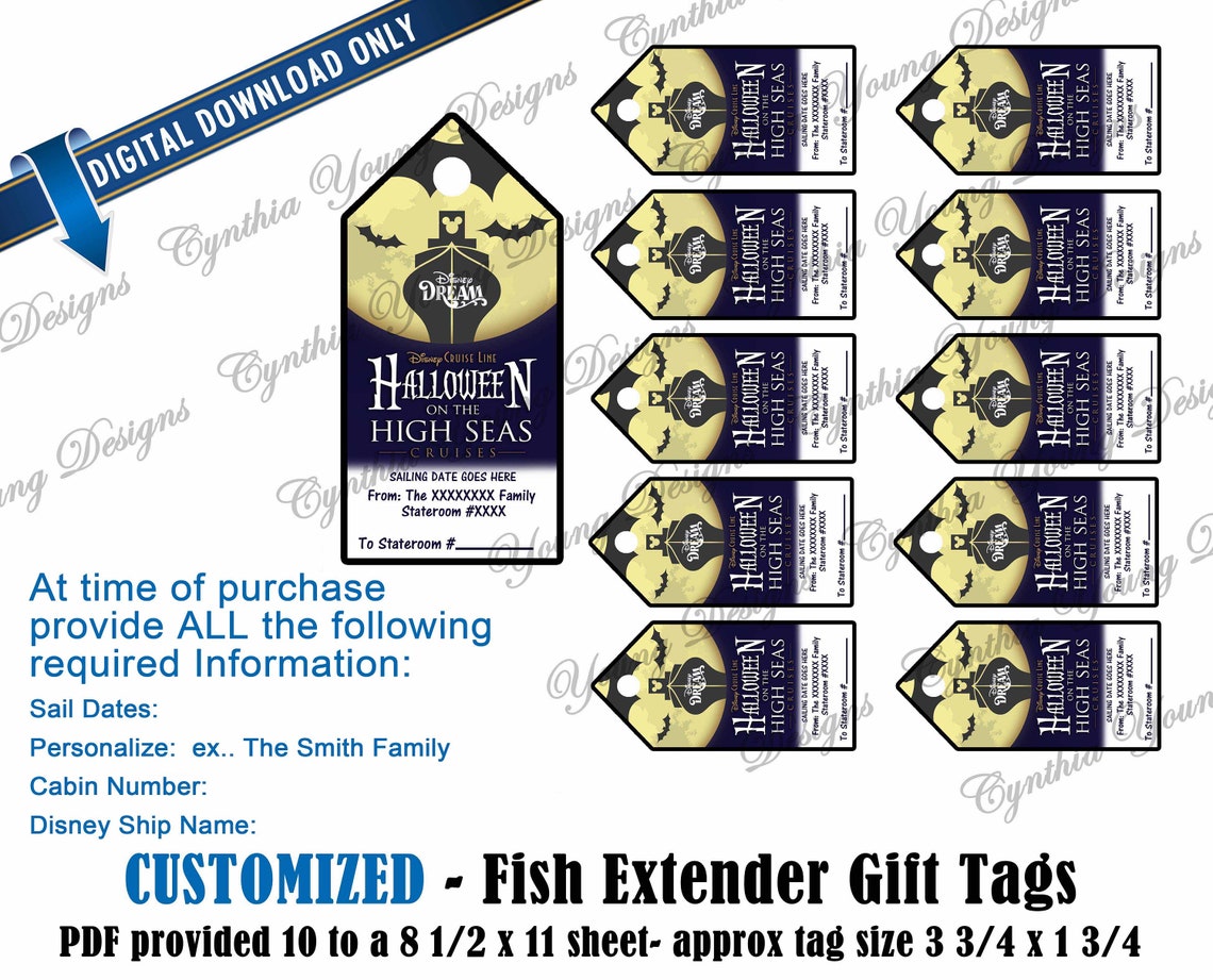 Fish Extender Gift Tags Customized With YOUR Personal - Etsy
