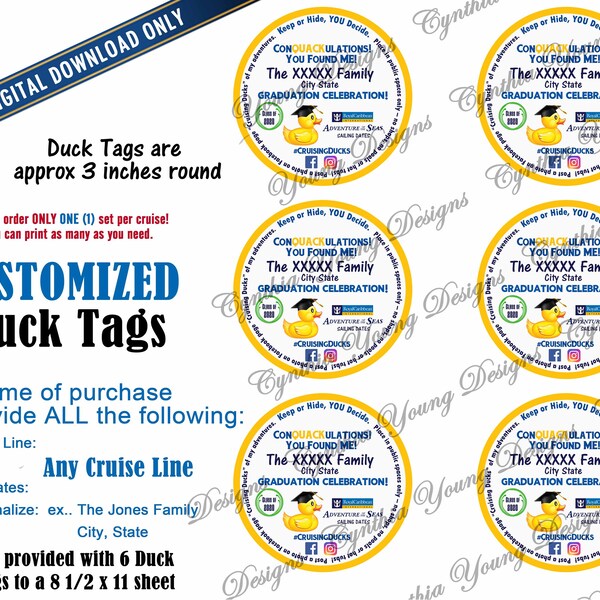 Graduation Duck Tag - Etsy